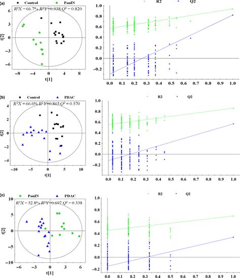 Pls Da Scores Plots Left Panels And Plots Of Permutation Tests N Download Scientific