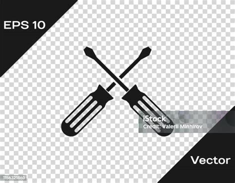 투명 한 배경에 격리 된 회색 교차 드라이버 아이콘입니다 서비스 도구 기호입니다 벡터 일러스트레이션 강철에 대한 스톡 벡터 아트 및 기타 이미지 Istock