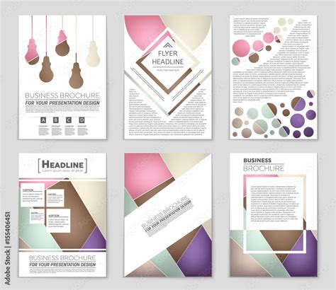 Abstract Vector Layout Background Set For Art Template Design List Front Page Mockup