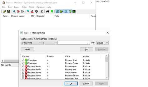 Process Monitor How To Capture Process Creationtermination