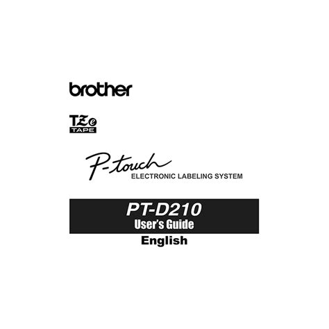 Brother P Touch Pt D Label Maker User Manual
