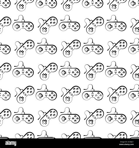 Game Controller Icon Seamless Pattern Vector Art Illustration Stock