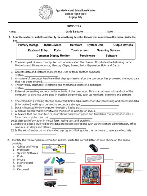 Computer Quiz 1 Download Free Pdf Inputoutput Computer Hardware
