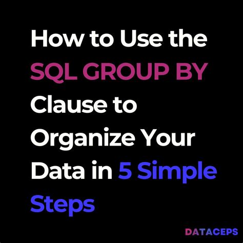How To Use The Sql Group By Clause To Organize Your Data In 5 Simple Steps Dane Wade