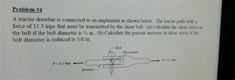 Solved Problem 4 A Tractor Drawbar Is Connected To An