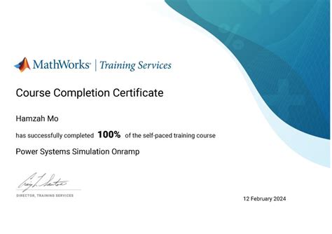 Completed Matlab Training Power Systems Simulation Onramp Hamzah Azan Posted On The Topic