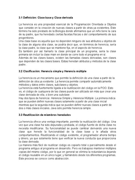 Poo Unidad 3 Pdf Herencia Programación Orientada A Objetos Objeto Informática