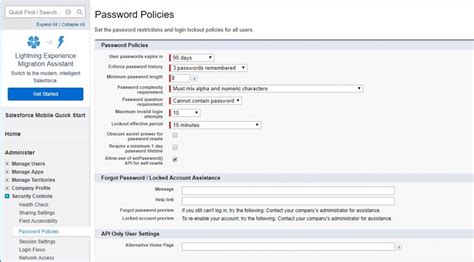 How To Set Password Policies In Salesforce