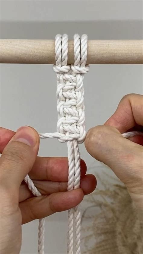 macrame basic knot series 2 square knot🌱 [video] macrame plant hanger