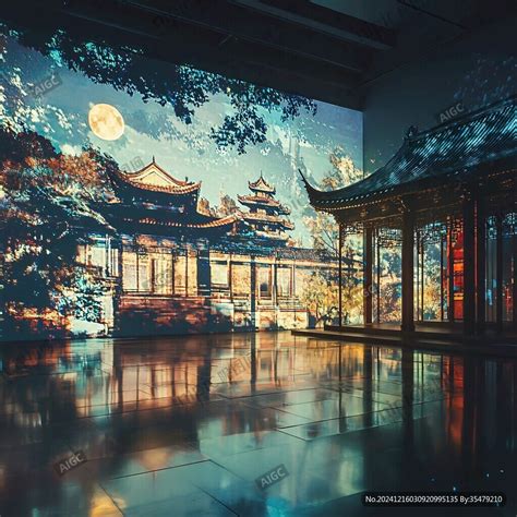 Ai创作图映月廊 亭台楼阁背景墙 望月廊 古代黄鹤楼场景 回廊水榭 梦幻展览馆 水榭回廊 水榭长廊 仙境月宫 水榭花厅 镜花水月水中楼阁 望月长廊 描金楼阁背景墙 新中式楼阁皇宫山水 邀月廊