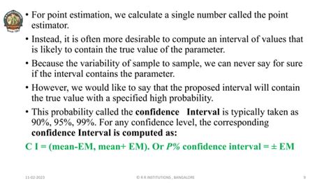Statistical Parameters Estimation Confidence Region Pptx Science