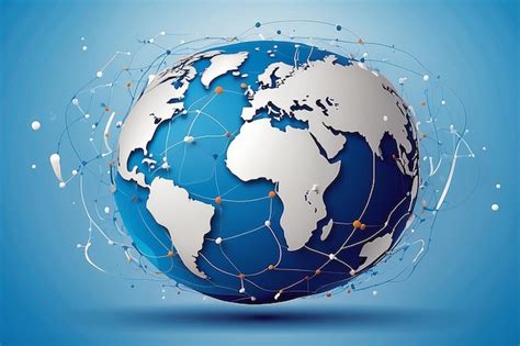 Premium Photo Abstract Network Vector Concept With World Globe Internet And Global Connection