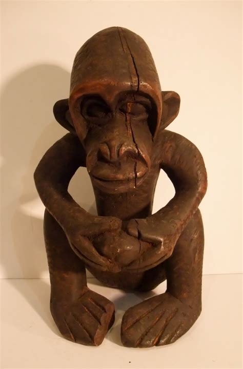 Statue De Singe Bois Afrique Milieu Xxème Trouvailles And Envies