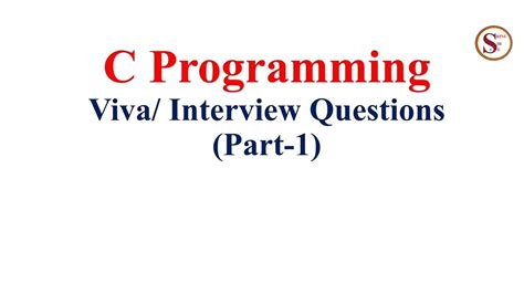 C Programming Viva Or Interview Questions Part 1 Srinu Sir Cse Youtube