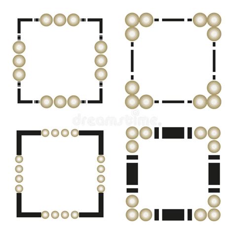 Square Frame Icon Double Line Border Decorative Swirl Corner Vector Ornate Shape Stock Vector