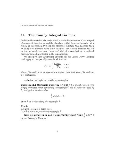 The Cauchy Integral Formula Pdf