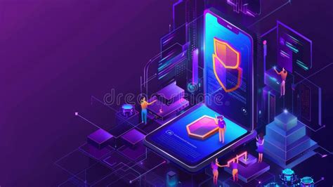 An Isometric Landing Page For Privacy Policies Digital Security And