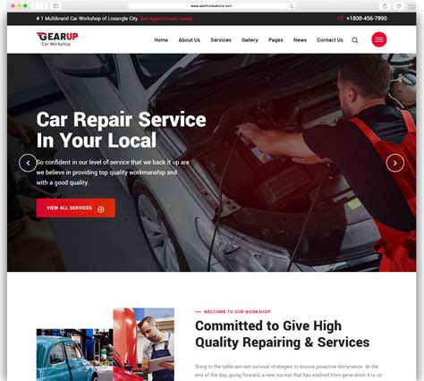 Gearup Car Repairing Wordpress Theme Webful Creations Vision