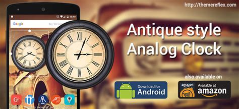 Antique Style Analog Clock Widget For Android And Amazon Fire Hd