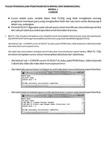 tugas pendahuluan praktikum data mining dan warehousing modul 2 pdf