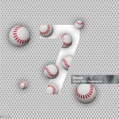 7 숫자 일곱 흰색 바탕에 흰색 공 그래픽 흰색 숫자와 창조적 인 타이포 그래피 야구 공 야구 월드컵 0명에 대한 스톡 사진 및 기타 이미지 Istock