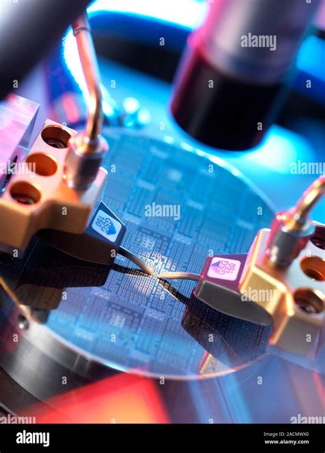 Silicon Wafer Probe Being Used To Carry Out On Wafer Testing And Monitoring Of Active Silicon