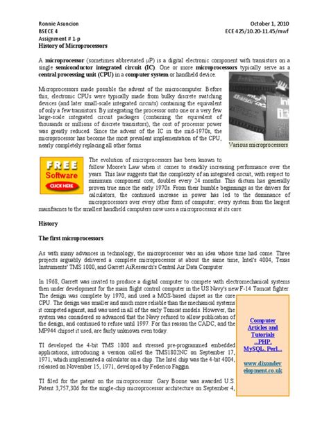 History Of Microprocessors Computer Articles And Tutorials Php