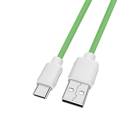 超柔软硅胶USB TypeA to TypeC数据线绿色