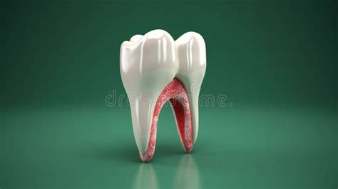3d Model Of Human Molar Tooth Cross Section Dental Anatomy And Structure Visualization Stock