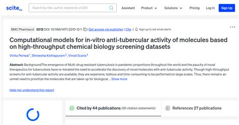 Computational Models For In Vitro Anti Tubercular Activity Of Molecules