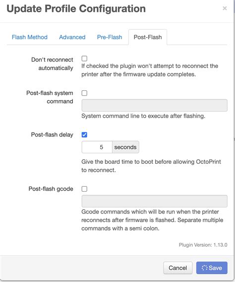 saving options never ends · issue 291 · octoprint octoprint