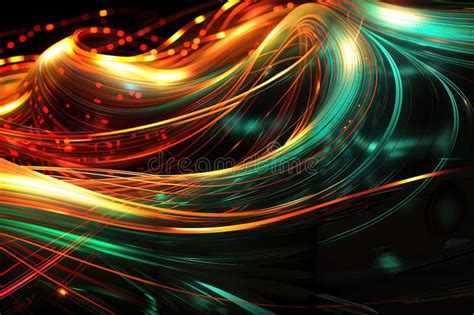 Abstract Background With Glowing Lines 3d Rendering Toned Image Generative Ai Stock