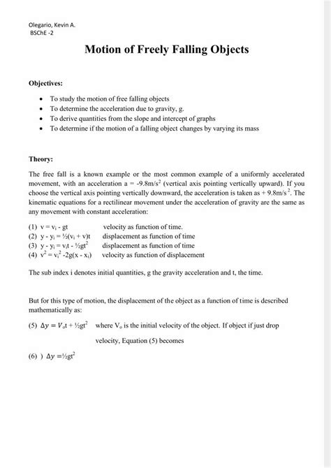 Pdf Motion Of Freely Falling Objects Dokumen Tips