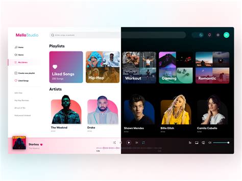 music streaming web app by code theorem on dribbble