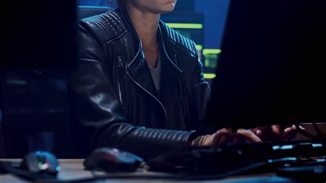 Free Stock Video Young Attractive Female Software Developer Working Over Some Virus While