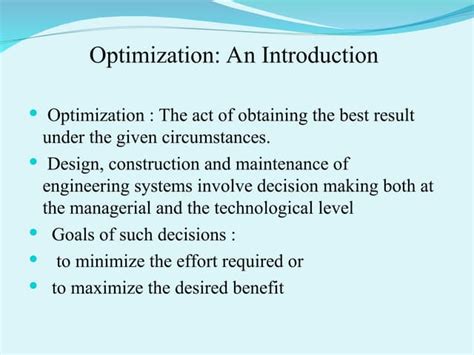 463523939 Introduction Of Optimizationppt