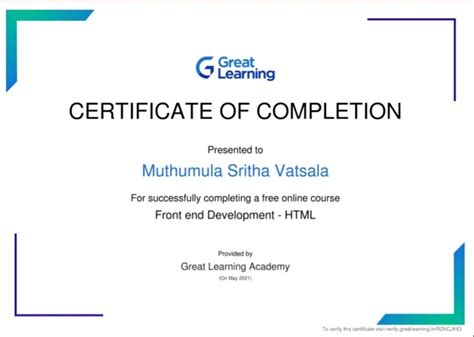 Muthumula Sritha Vatsala On Linkedin Greatlearningacademy Html