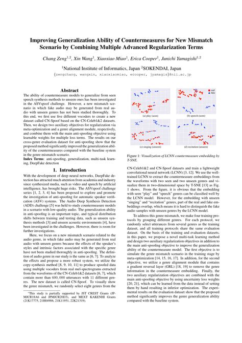 Pdf Improving Generalization Ability Of Countermeasures For New
