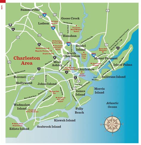 Tourist Printable Map Of Charleston Sc