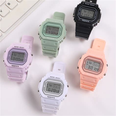 Jual Cod Jam Tangan Rubber Digital Segi Impor Grosir Murah Karet Sport Led Pria Wanita Couple
