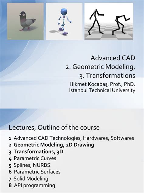 Advanced Cad Geometric Modeling Transforms Pdf 3 D Modeling Euclidean Vector