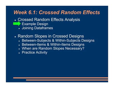 Mixed Effects Models Crossed Random Effects Ppt