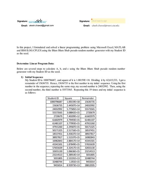 Linear Programming Project Pdf