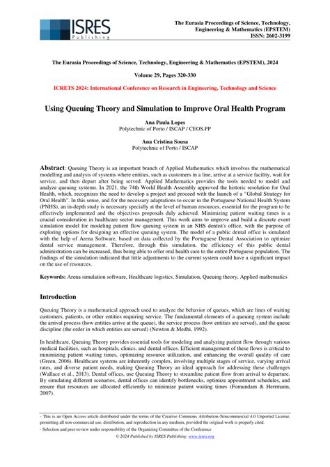 pdf using queuing theory and simulation to improve oral health program