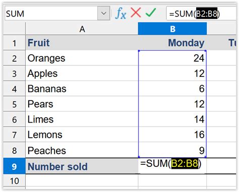 AutoSum In LibreOffice Calc Just Click Here IT Training And Resources