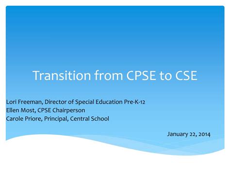 PPT Transition From CPSE To CSE PowerPoint Presentation Free