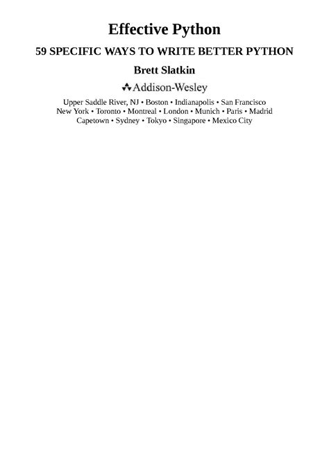 Solution Effective Python 59 Specific Ways To Write Better Python