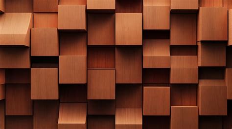 Abstract Pattern Of Interlocking Wooden Cubes Premium Ai Generated Image