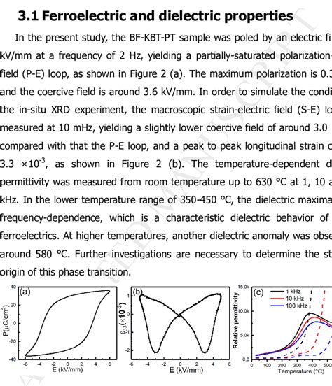 P E S E Loops And The Temperature Dependent Low Field Dielectric 21 Download Scientific
