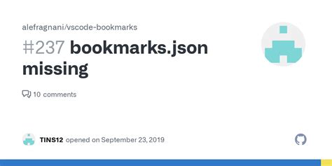 Bookmarks Json Missing Issue Alefragnani Vscode Bookmarks GitHub